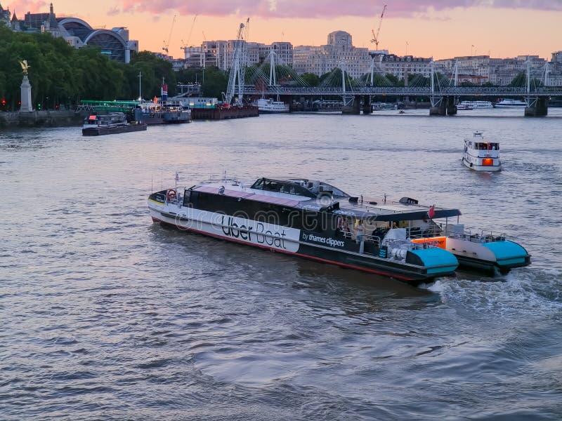 UBER Boat by Thames Clippers on the River Thames in London, UK ...