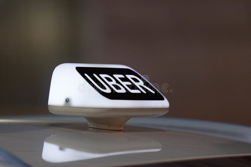 Uber car roof sign editorial photo. Image of industry - 308776086