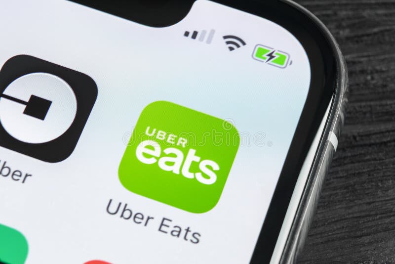 Uber Eats Application Icon on Apple IPhone X Smartphone Screen Close-up ...