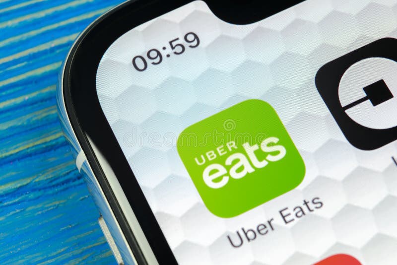 Uber Eats Application Icon on Apple IPhone X Smartphone Screen Close-up ...