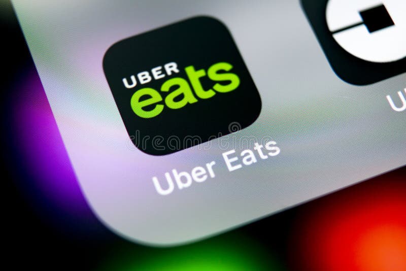 Uber Eats Application Icon on Apple IPhone X Smartphone Screen Close-up ...