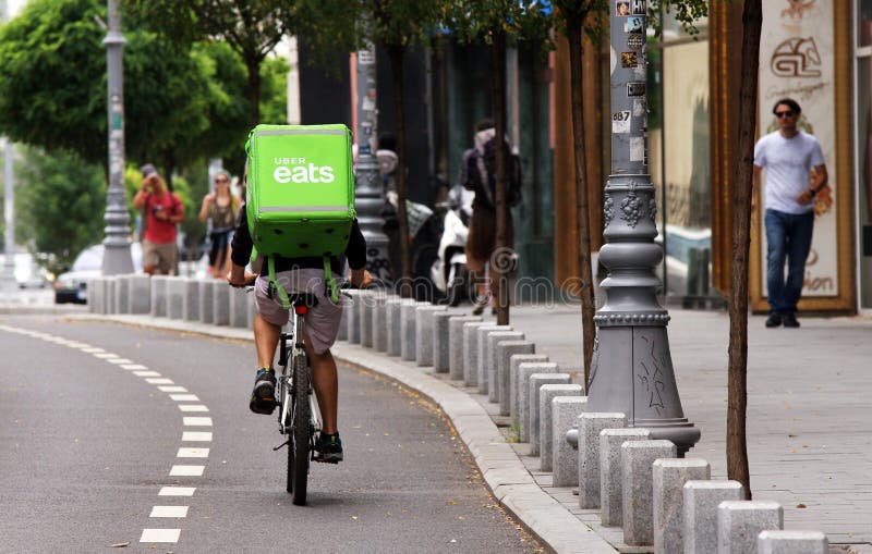 Uber Eats Man Working at Food Delivery Service Editorial Stock Image ...