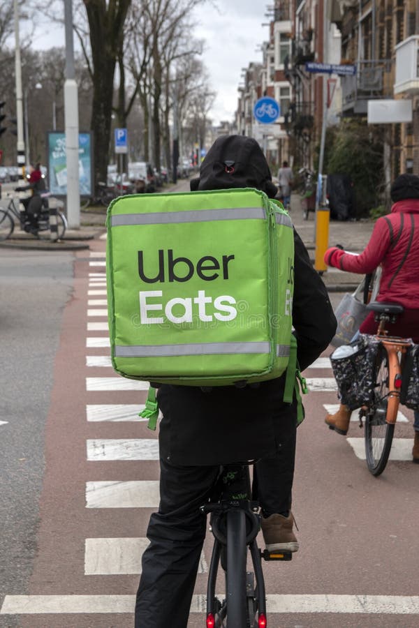 Uber Eats Delivery Rider at Amsterdam the Netherlands 9-3-2021 ...