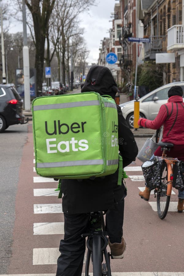 Uber Eats Delivery Rider at Amsterdam the Netherlands 9-3-2021 ...