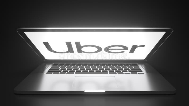 UBER Logo on the Display of a Portable Computer, Editorial Conceptual ...