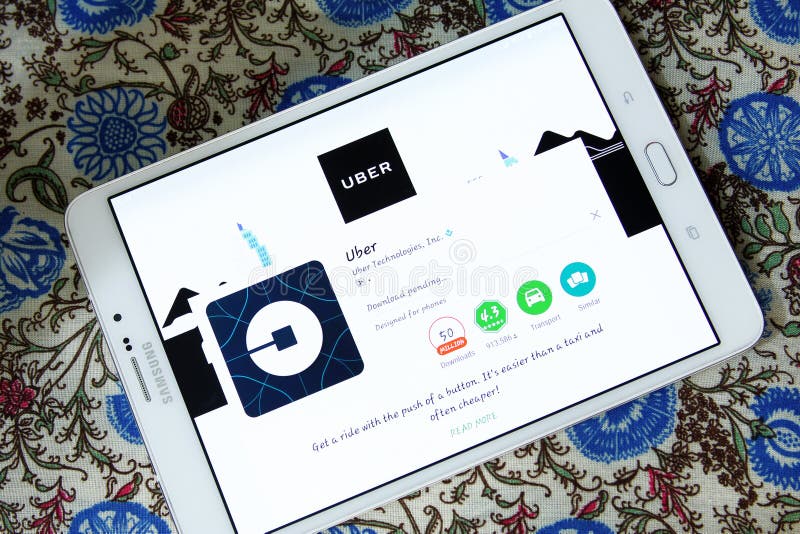 Uber Taxi App on Google Play Editorial Stock Image - Image of ...