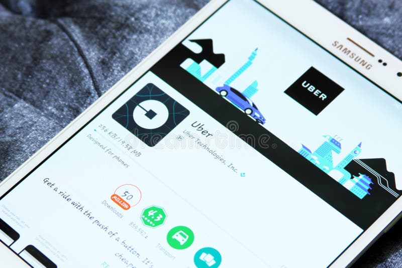Uber Taxi App on Google Play Editorial Stock Image - Image of ...