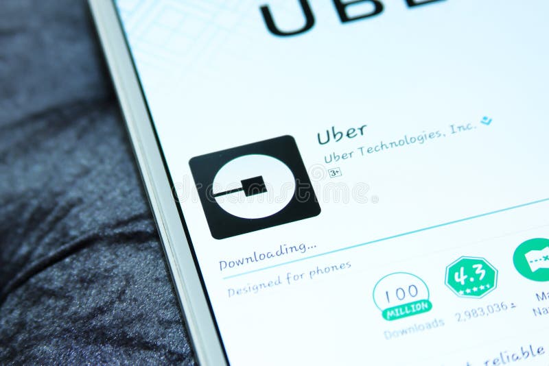 Uber taxi mobile app editorial stock image. Image of symbol - 93648389