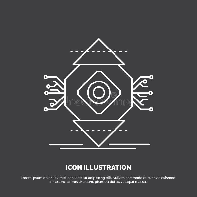 Ubicomp Computing Ubiquitous Computer Concept Icon Line Vector Symbol For Ui And Ux