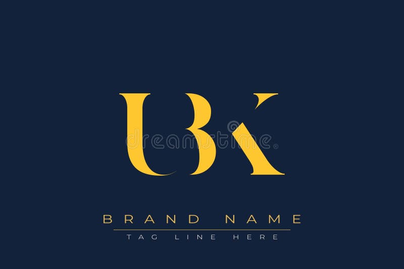 UBK Abstract Letter Logo Design Stock Vector - Illustration of ...