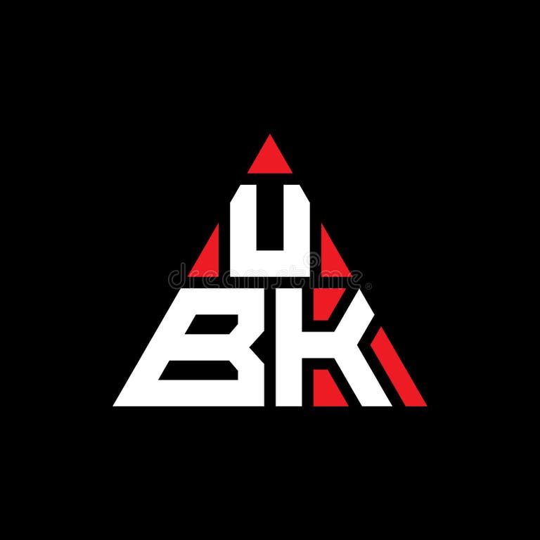 UBK Triangle Letter Logo Design with Triangle Shape. UBK Triangle Logo ...