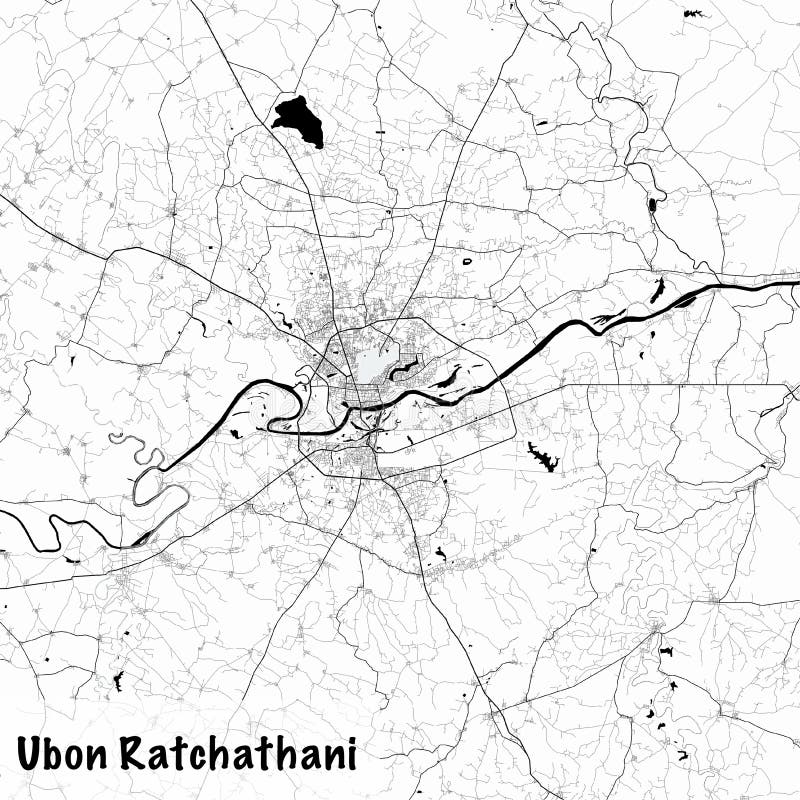 Ubon Ratchathani city map stock illustration. Illustration of branch ...