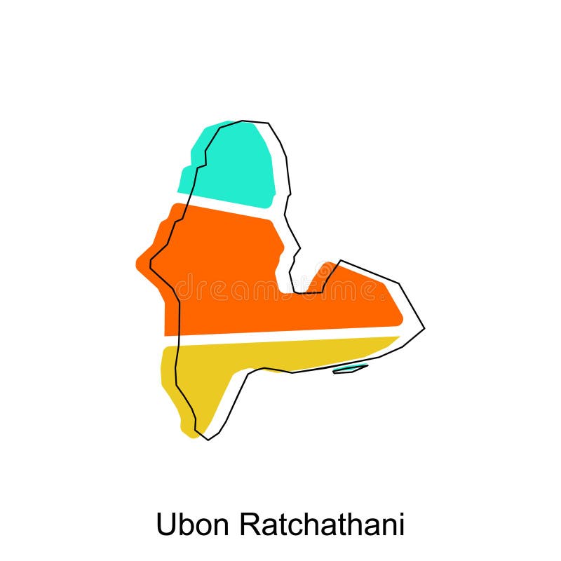 Ubon Ratchathani Map. Vector Map of Thailand Design Template with ...
