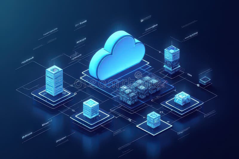 Ubuntu Cloud Server Management Illustration Stock Illustration ...