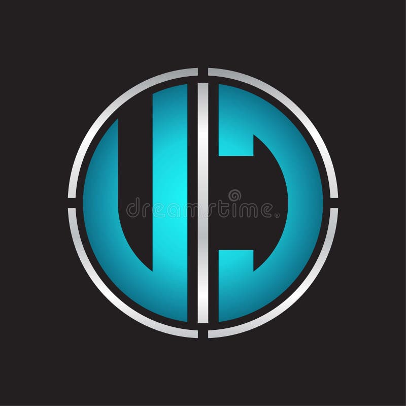 UC Logo Initial with Circle Line Cut Design Template on Blue Colors ...