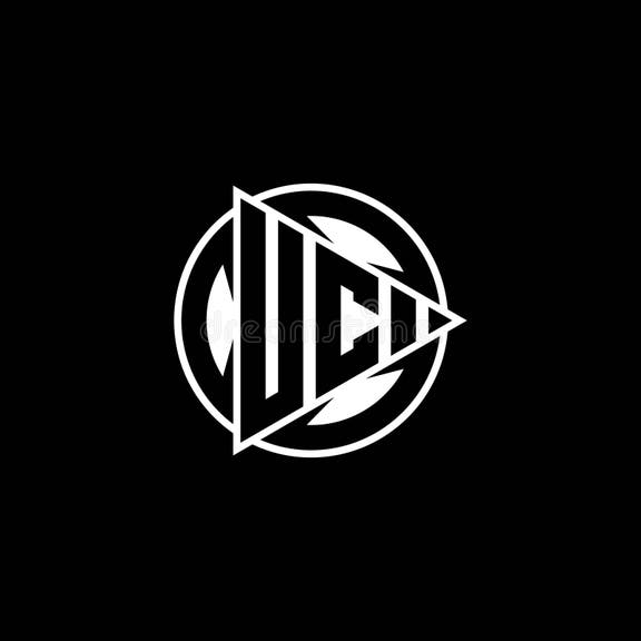UC Logo Monogram Triangle Play Shape Circle Rounded Stock Vector ...