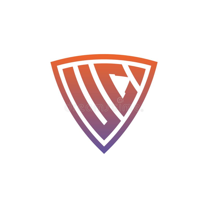 UC Logo Shield Monogram Gradient Style Design Stock Vector ...