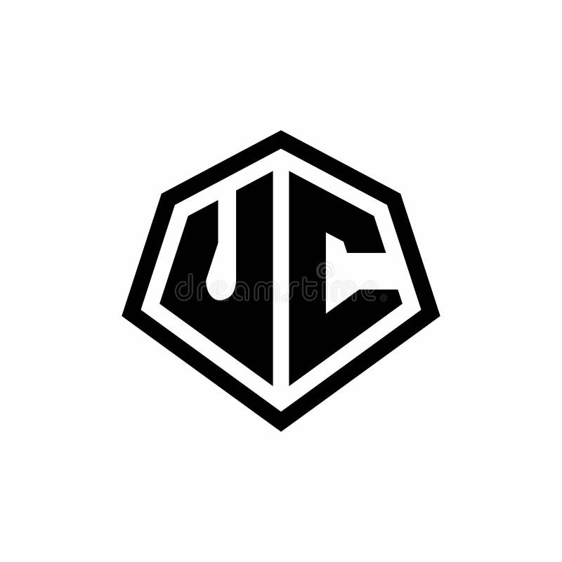 UC Monogram Logo with Hexagon Shape and Line Rounded Style Design ...