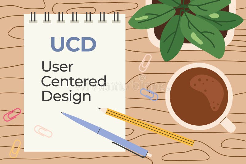 UCD User Centered Design Acronym Written in a Spiral Notebook on Wooden ...