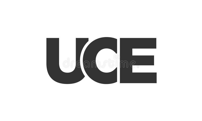 UCE Logo Design Template with Strong and Modern Bold Text. Initial ...