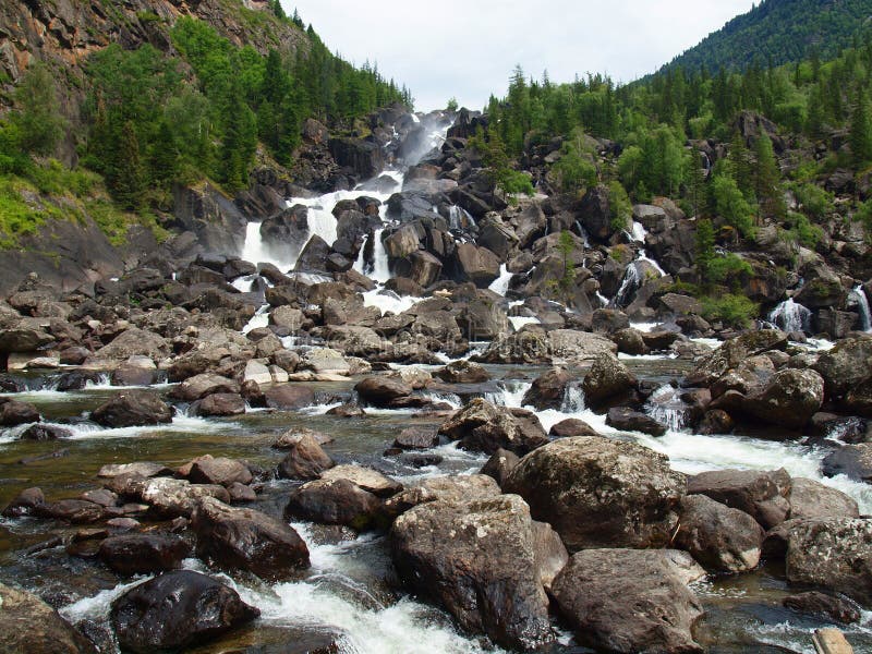 Uchar Falls, Mountain Altai Stock Image - Image of river, geology: 21649233