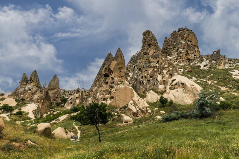 Uchisar Castle in Cappadocia Stock Photo - Image of valley, nature ...