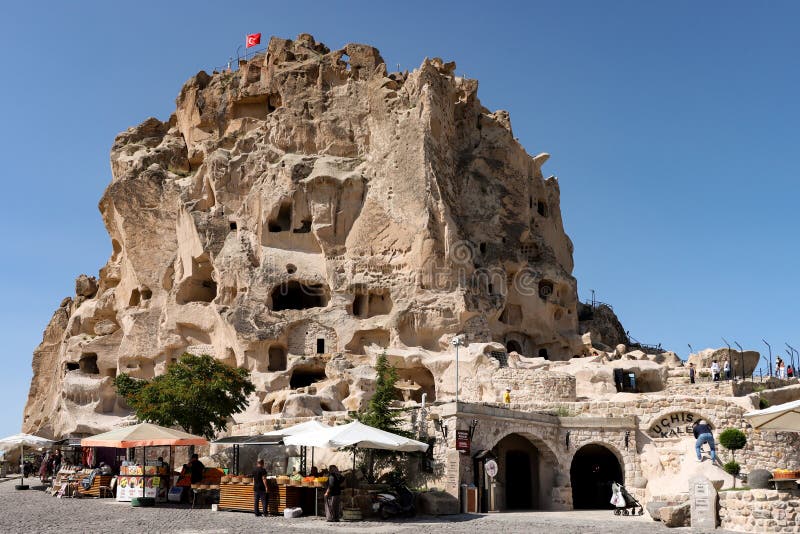 Uchisar Castle Exterior View. Cappadocia Turkey Editorial Image - Image ...