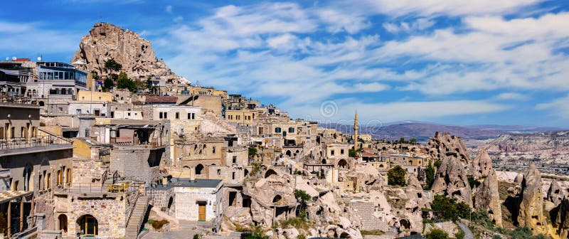 Uchisar Castle in Nevsehir Province in Cappadocia, Turkey Stock Image ...