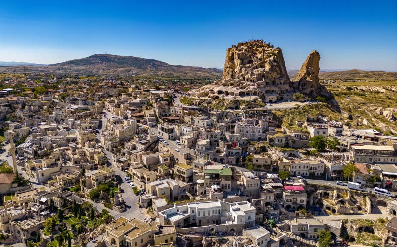 Uchisar Castle in Nevsehir Province in Cappadocia, Turkey Stock Image ...