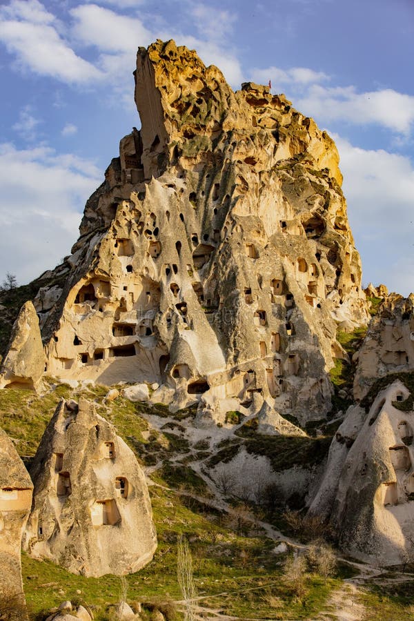 Uchisar Castle in Turkey stock photo. Image of mountain - 155423476
