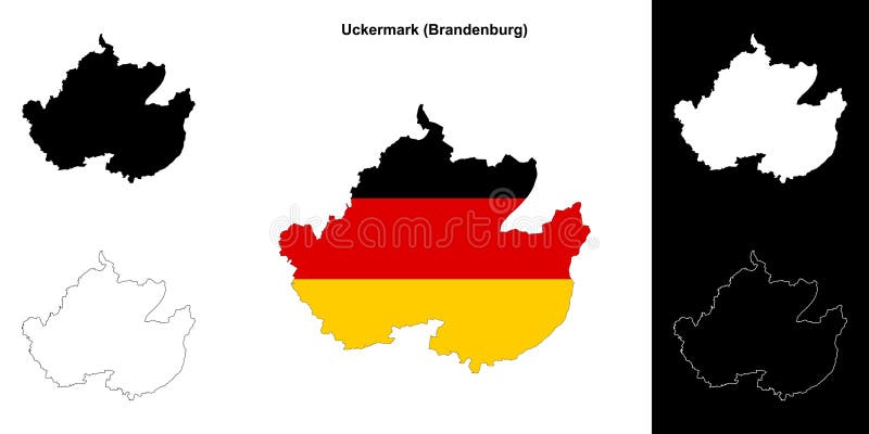 Uckermark outline map stock vector. Illustration of blank - 335040658