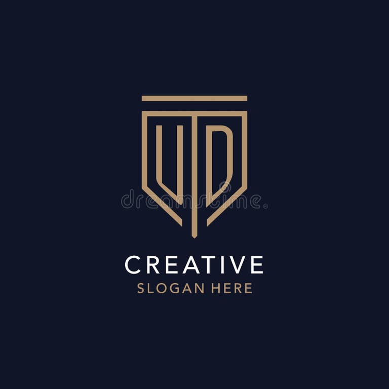UD Initial Logo Monogram with Simple Luxury Shield Icon Design Stock ...