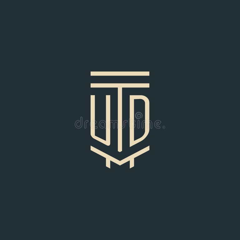 UD Initial Monogram with Simple Line Art Pillar Logo Designs Stock ...