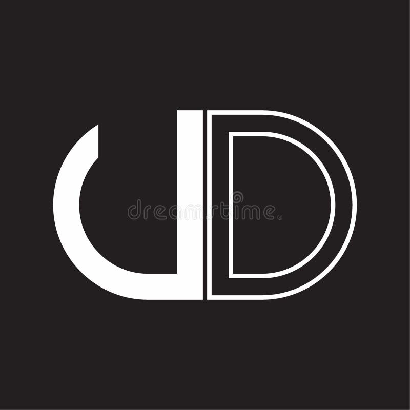 UD Letter Logo Monogram with Oval Shape Negative Space Design Template ...