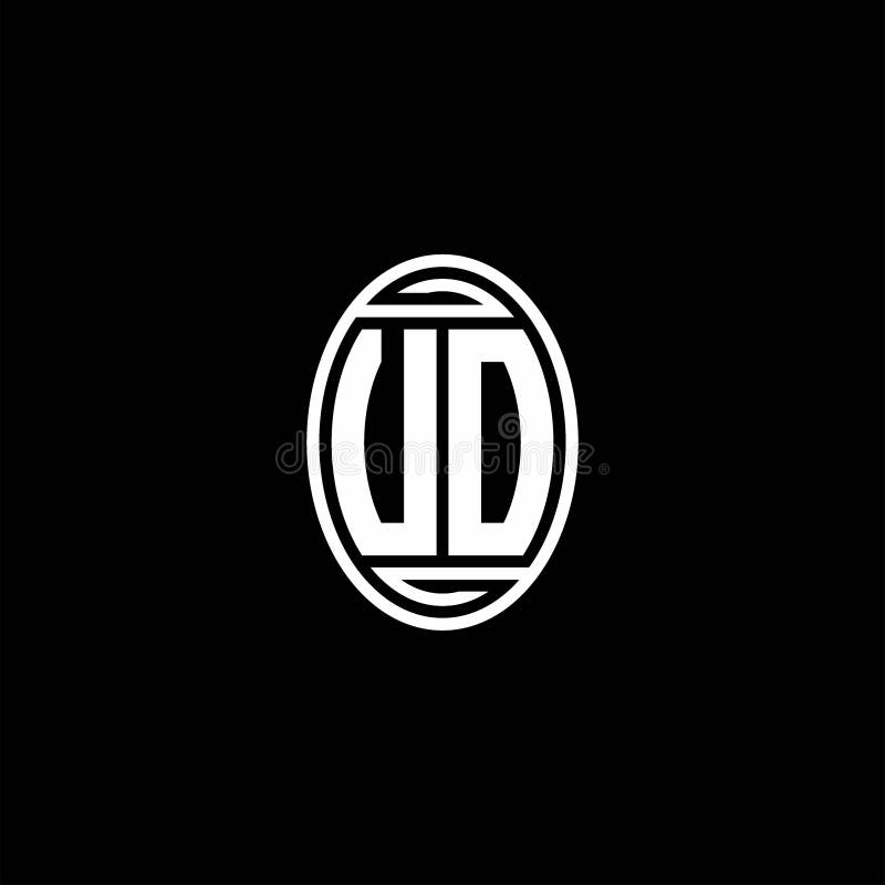 UD Monogram Logo Isolated on Oval Rotate Shape Stock Vector ...