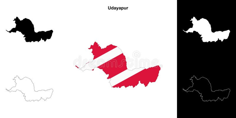 Udayapur outline map stock vector. Illustration of silhouette - 371577285