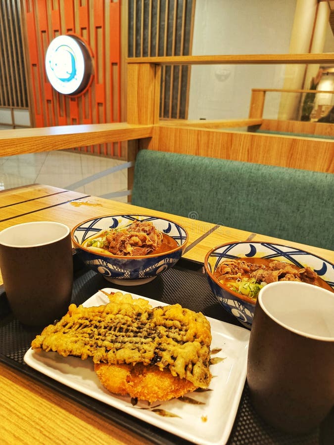 Udon Noodles with Seaweed and Green Tea? Stock Photo - Image of noodles ...