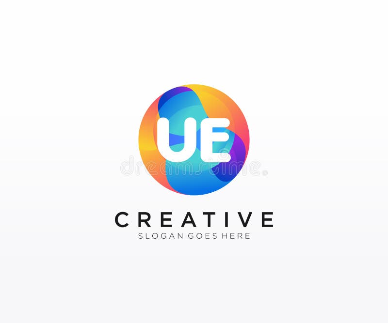 UE Initial Logo with Colorful Circle Template Vector Stock Vector ...