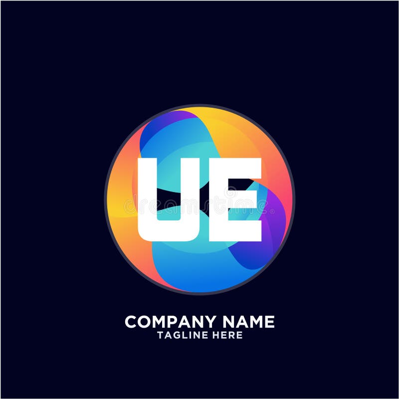 UE Initial Logo with Colorful Circle Template Vector Stock Vector ...