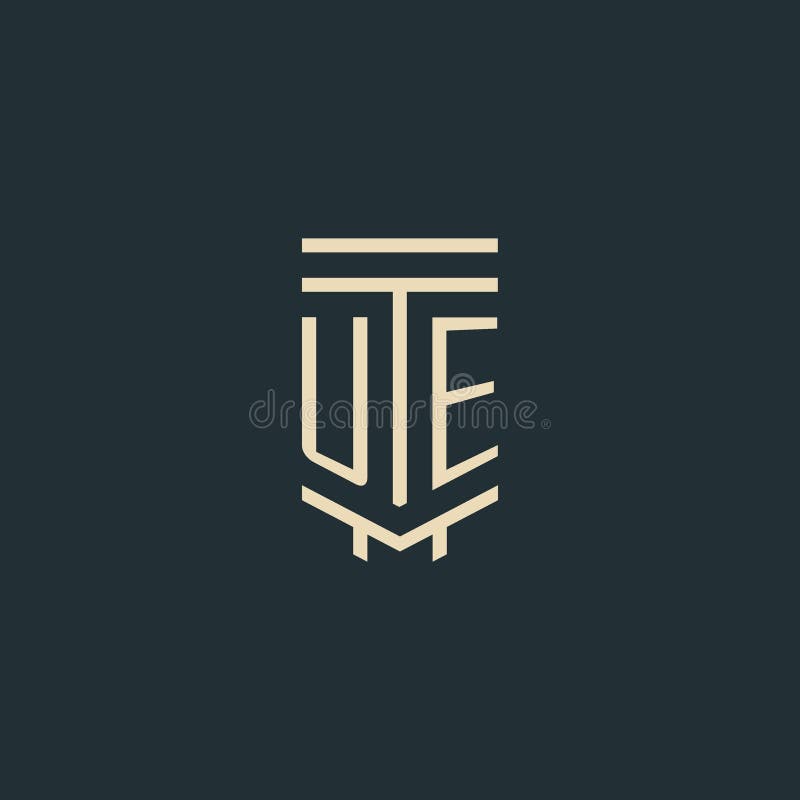 UE Initial Monogram with Simple Line Art Pillar Logo Designs Stock ...