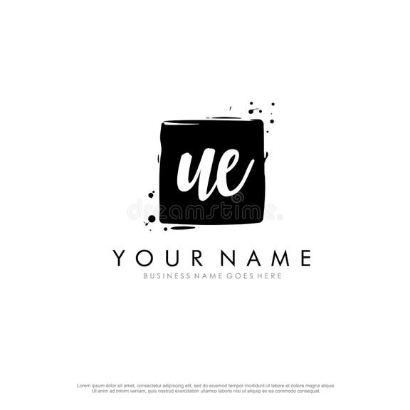 UE Initial Square Logo Template Vector. a Logo Design for Company and ...