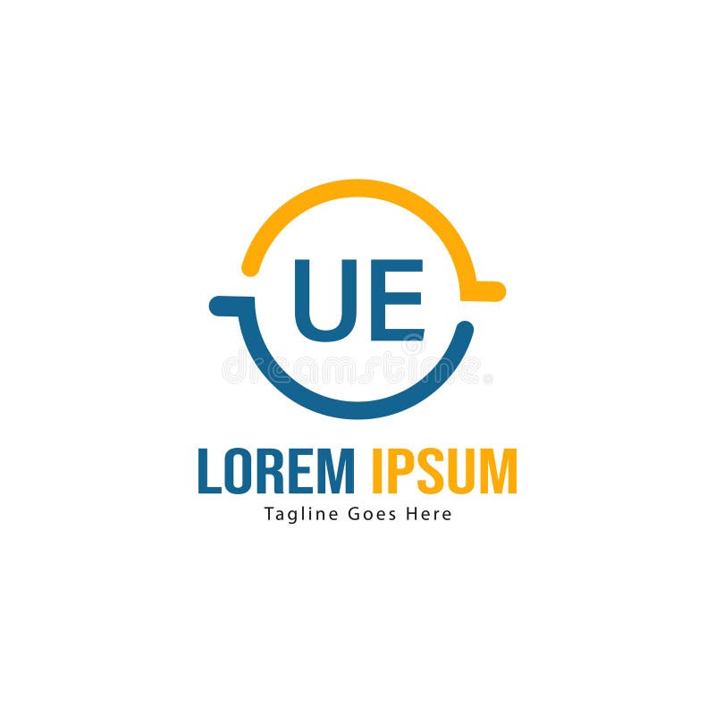 UE Letter Logo Design. Creative Modern UE Letters Icon Illustration ...