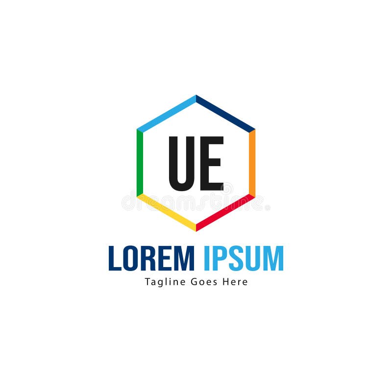 UE Letter Logo Design. Creative Modern UE Letters Icon Illustration ...