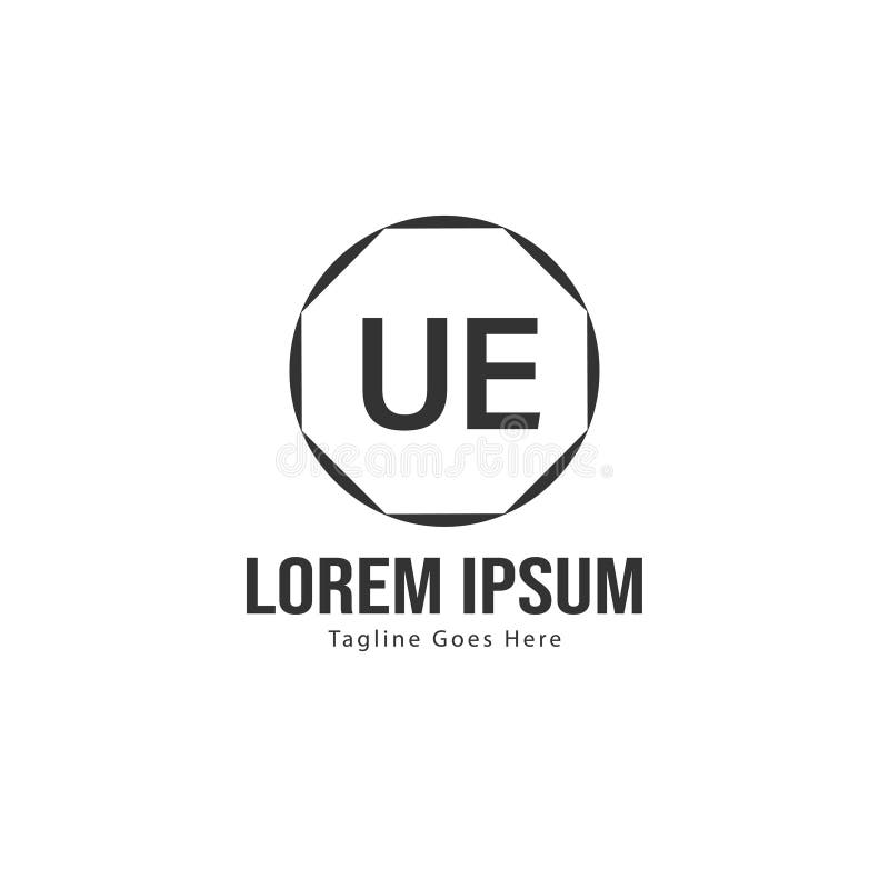 UE Letter Logo Design. Creative Modern UE Letters Icon Illustration ...