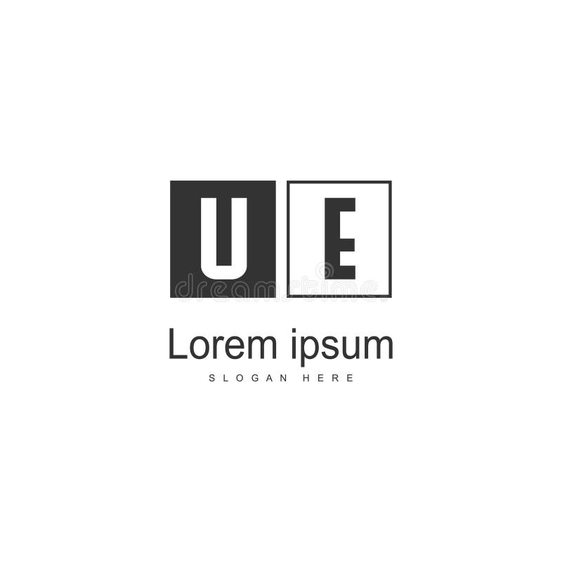 UE Letter Logo Design. Creative Modern UE Letters Icon Illustration ...