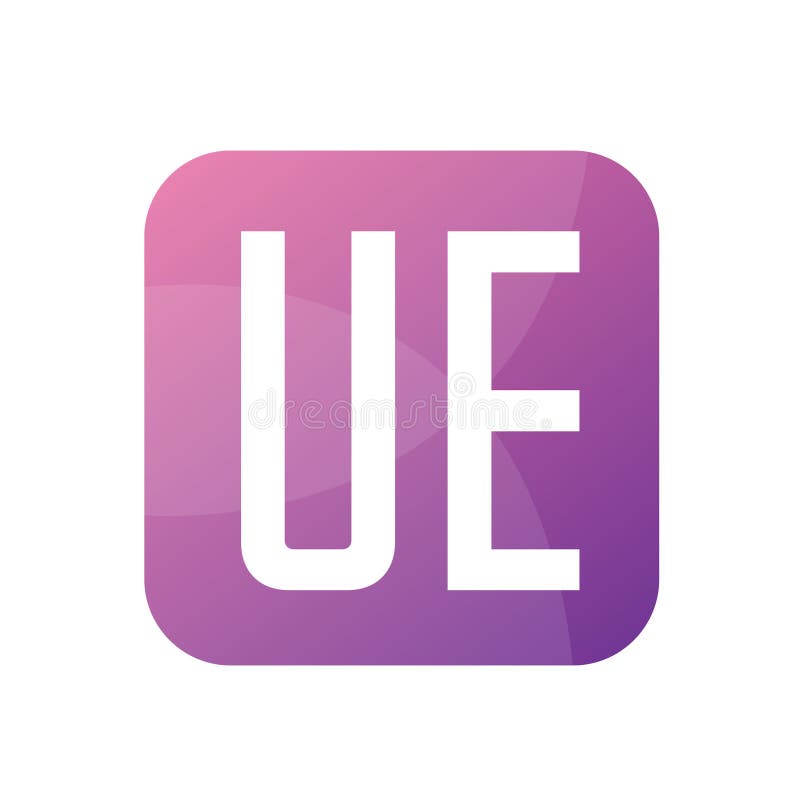 UE Letter Logo Design with Simple Style Stock Illustration ...
