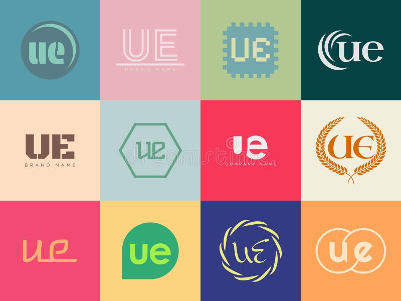 UE Logo Company Template. Letter U and E Logotype Stock Vector ...