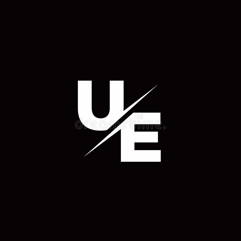 UE Logo Letter Monogram with Triangle Shape Design Template Stock ...