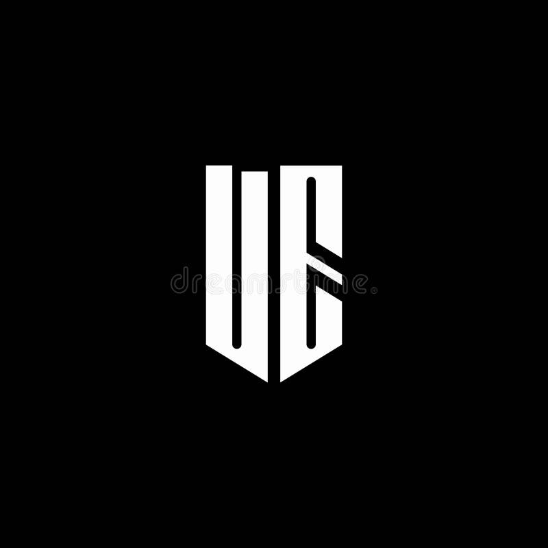UE Logo Monogram with Emblem Style Isolated on Black Background Stock ...