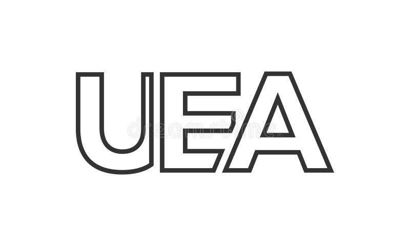 UEA Logo Design Template with Strong and Modern Bold Text. Initial ...